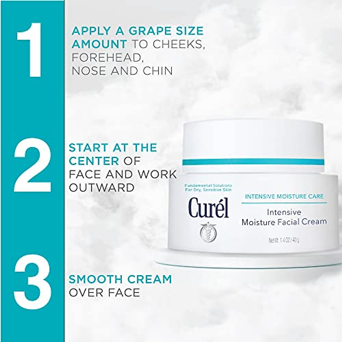 Curel Japanese Skin Care Intensive Face Moisturizer Cream, Face Lotion for Dry to Very Dry Sensitive Skin, For Women and Men, Anti-Aging Fragrance-Free Anti-Wrinkle Japanese Skin Care, 1.4 oz