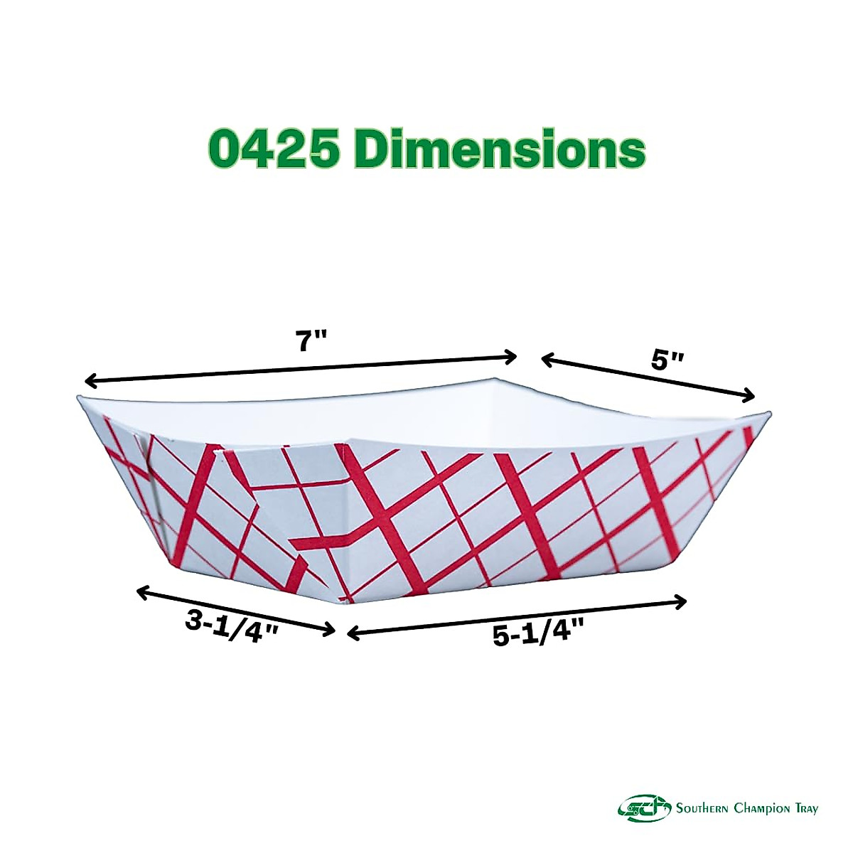 Southern Champion Tray 0425 #300 Southland Paperboard Food Tray, 3 lb Capacity, Red Check (Case of 500)