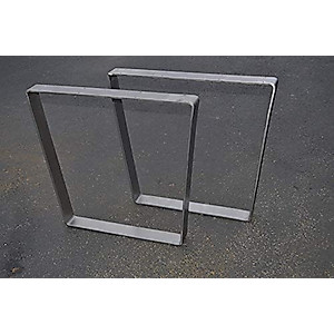 Brushed Stainless Table Legs, Bent Trapezoid Style - Any Size