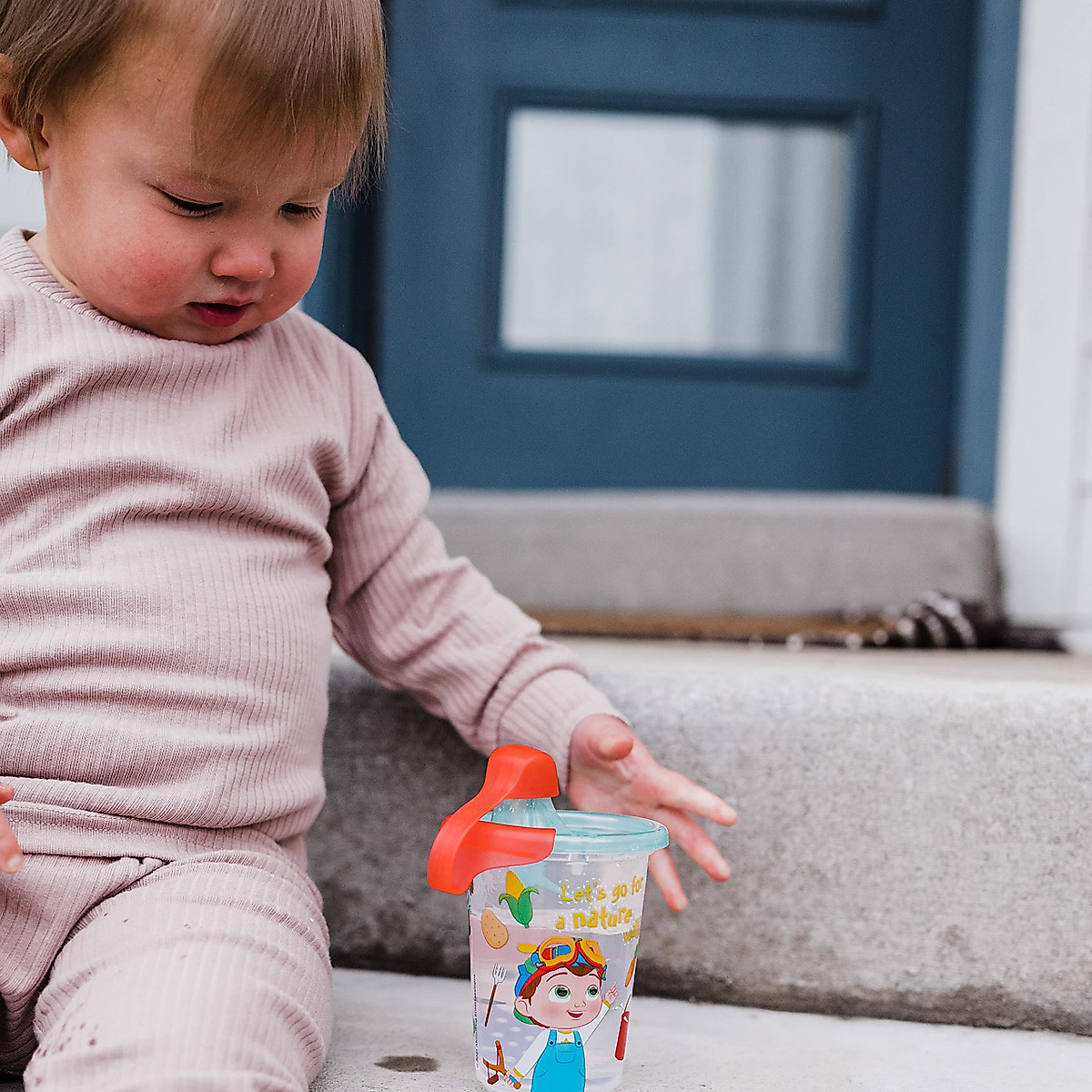 The First Years Cocomelon Take & Toss Toddler Sippy Cups - Spill Proof Toddler Sippy Cups with Snap On Lids and Travel Caps - Cocomelon Feeding and Party Supplies - 10 Oz - 8 Count