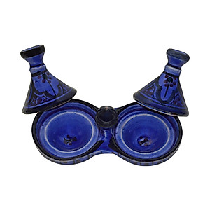Moroccan Handmade Tagine Double Spice Holder seasoning Container
