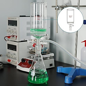 stonylab Glass Buchner Filtering Funnel, Borosilicate Glass Plate Filter Funnel with 9 mm Hose Connection and 24/40 Standard Joint for Filter Test, 500 ml