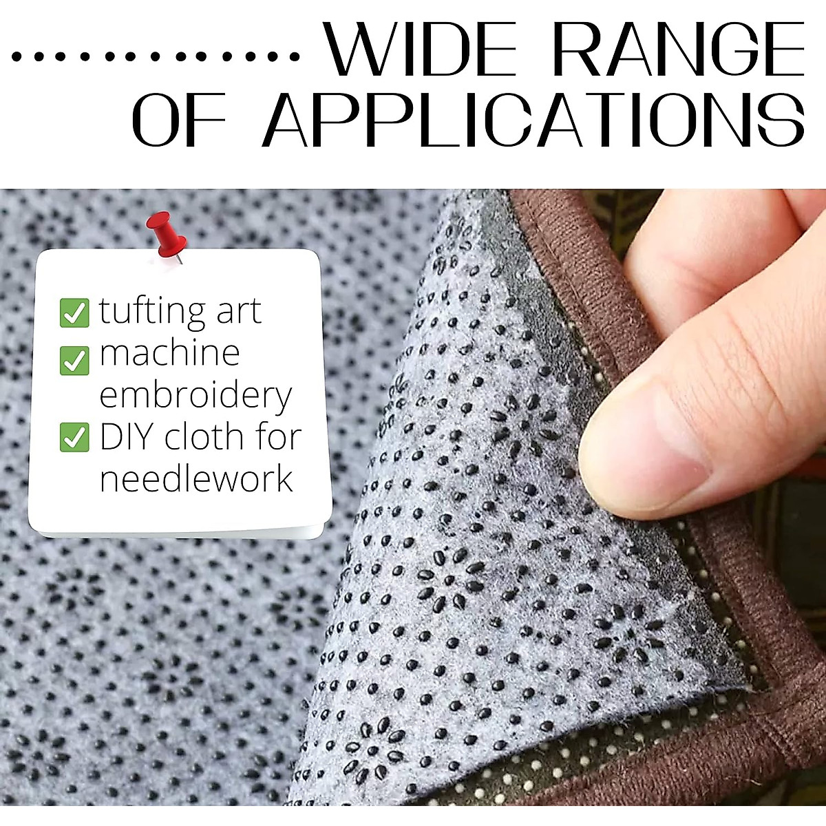 72х120 Inch Large Final Backing Cloth Non Slip Fabric Vinyl Primary Tufting Cloth with Plum Blossom Pattern Big Backing Fabric Antislip Tufting Fabric Rug Backing for Tufting Rug Making Supplies