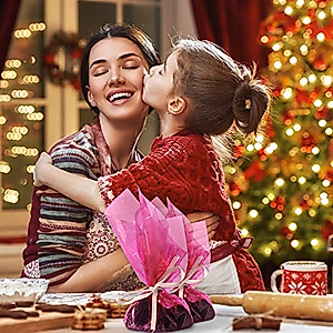 Easter Pink Cellophane Wrap Roll, Translucent Pink Cellophane Wrapping Paper, 16 Inch Width x 100 Ft Long Colored Cellophane Rolls for Gift Baskets, DIY Arts Crafts Decoration and More