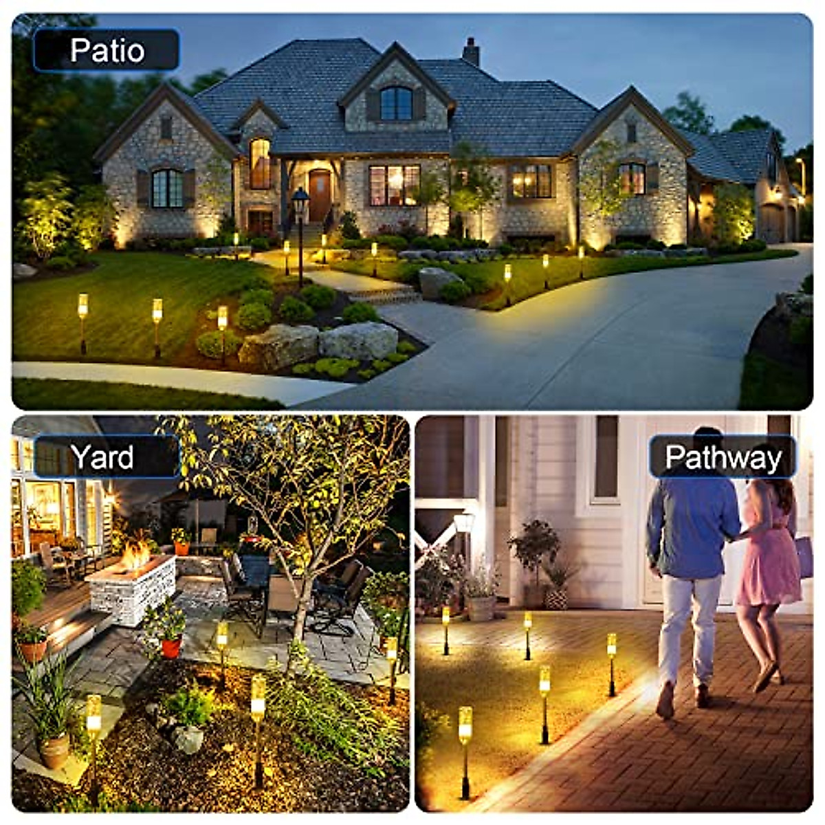 B-right LED Low Voltage Pathway Lights Outdoor, 4.8W 570 Lumens 12V AC Plug 6 Pack Extendable Landscape Lighting IP65 Waterproof Garden Lights Path Lights for Patio Yard Walkway, Warm White, 2700K