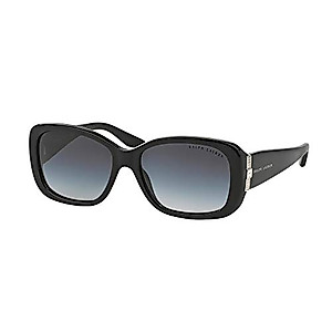 Ralph by Ralph Lauren Women's RL8127B Rectangular Sunglasses, Black/Grey Gradient, 55 mm