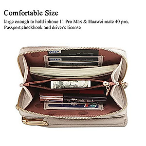 Small Crossbody Phone Bag Lightweight PU Leather Phone Purse for Women with Long Shoulder Strap Card Holder Kiss-Lock (Gray)