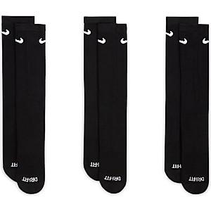 Nike mens Everyday Plus Cushioned Training Crew Socks (6 Pack)