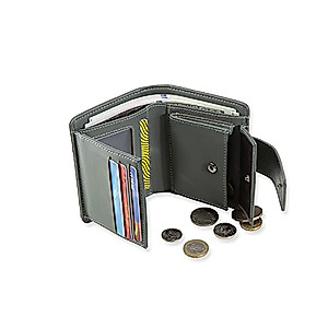 VASETA Small Womens Wallet Pocket Card Case Purse PU Leather Bifold Compact RFID Blocking with ID Window