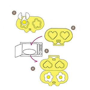 1pc Microwave Egg Cooking Molds Flower Heart Shaped Egg for Muffin Egg Sandwich Breakfast