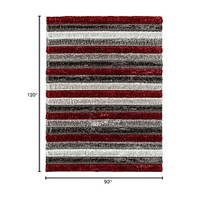 LUXE WEAVERS Lantanas Collection 7119 Red 8x10 Modern Geometric Area Rug