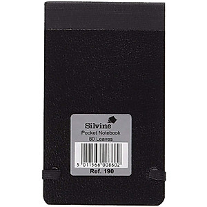 Silvine Pocket Notebook Elasticated Stiff Cover 160pp 75gsm 82x127mm Ref 190 [Pack 12] (190)