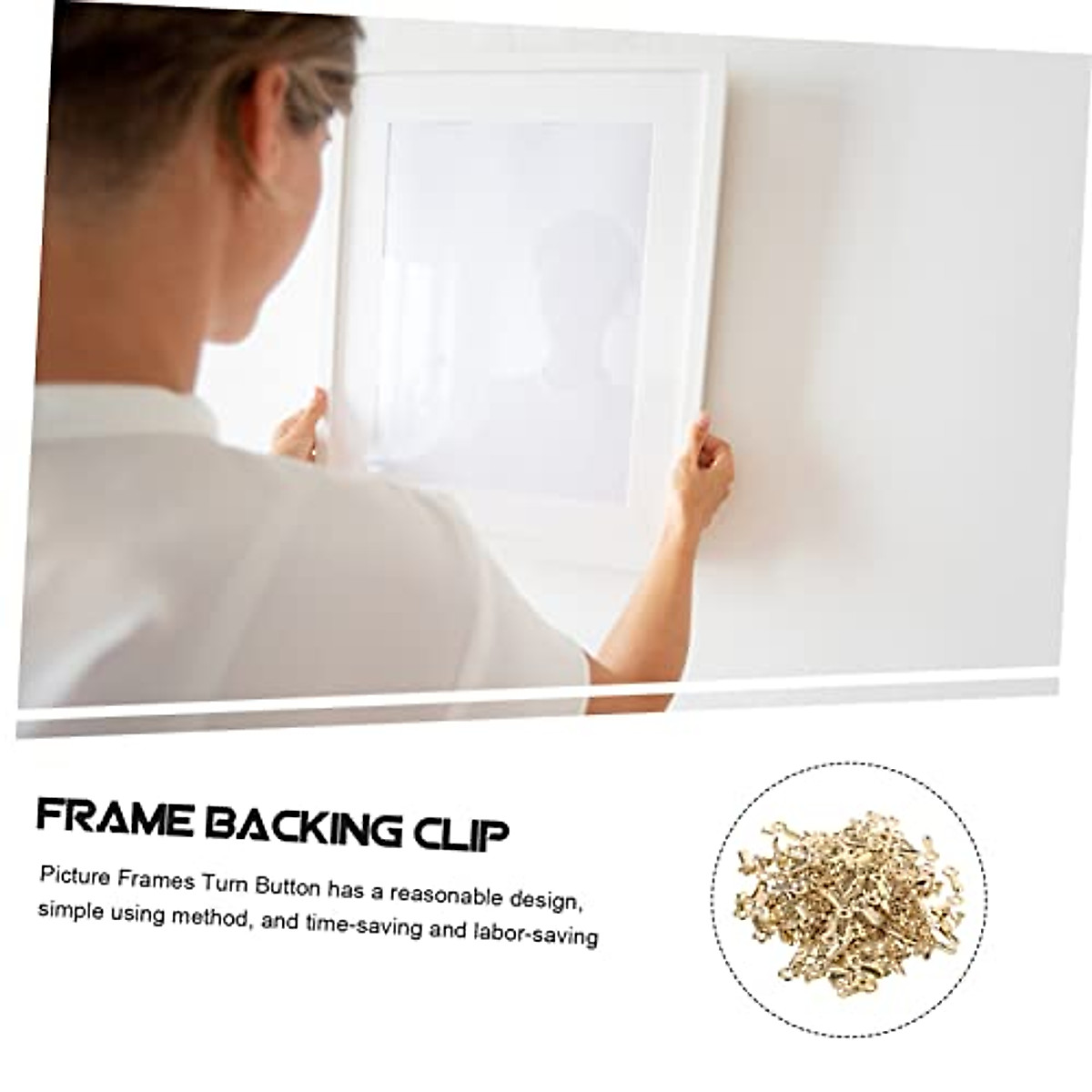 160pcs Photo Frame Turnbuckle Sawtooth Hangers Picture Clips Floater Frames Arts and Crafts Kit Picture Frame Hardware Backing Clips Metal Photo Frame Buckle to Rotate Repair