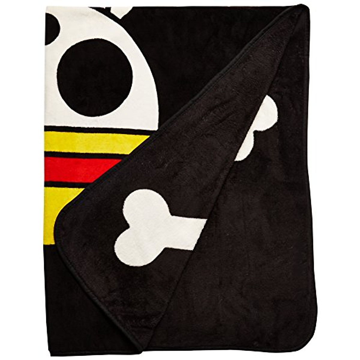 GE Animation GE-57051 One Piece Straw Hat Pirates Throw Blanket, 50" x 60",Black