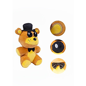 KEOGAU Golden Freddy Black Hat ( in Stock US) - Five Nights Freddy's - Fazbear Collectible Figure - F-N-A-F Nightmare Plush (Golden Bear ) 7''/Toy, Golden Bear Black Hat