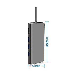 XUNMAIFHB Portable Docking Station,Type-C 8-in-1 Docking Station usb3.0 hub Computer HDMI Converter HDMI 4k, USB 3.0, SD/TF, Type-c, RJ45 Fast Transmission