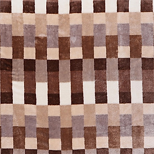 Mook Fabrics Fleece Flannel Check, Beige Cut by The Yard