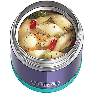 Thermos Stainless Steel Vacuum 10 Ounce handle, Purple Insulated Food Jar, 10oz (TS3050PU6)