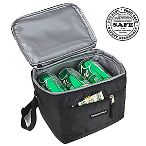 6 Can Cooler Bags Insulated Soft Cooler Lunch Bag for Men, Waterproof Leak Proof Cooler Bags Insulated (Black on Black)