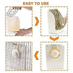 Rabbit Hay Feeder Food Dispenser/Rack Keep Hay, Alfalfa Clean & Fresh, Less Waste and Wess, Fit for Rabbits/Guinea Pig/Chinchilla and Other Small Animals by TOMOON