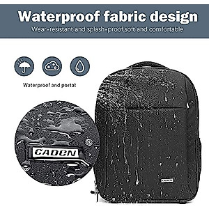 CADeN Camera Backpack, Waterproof Drone and Camera Bag for Canon Nikon Sony DSLR SLR Mirrorless, DJI Mavic, Air 2S, FPV Drone Backpack with 15.6'' Laptop Compartment & Tripod Holder