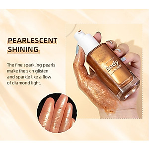MAEPEOR Body Luminizer 5 Colors Smooth Subtle Shimmer Body Illuminator Moisturizing Long Lasting Summer Glow Illuminator For Face & Body (40ML, 01 Silver)