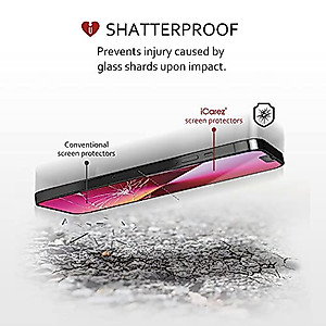 iCarez Tempered Glass Screen Protector for iPhone 14 Plus iPhone 13 Pro Max 6.7 Inches 2021 [3-Pack] Tray Installation Case Friendly Easy Apply