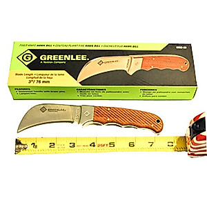Greenlee Fixed Blade Knife, Hawk Bill, 10.8 In, Brwn