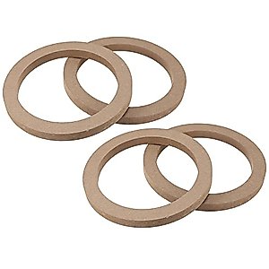 X AUTOHAUX 4 Pcs 6.5" Universal Wooden Car Speaker Subwoofer Mounting Spacer Rings Adapter Bracket Holder Plate