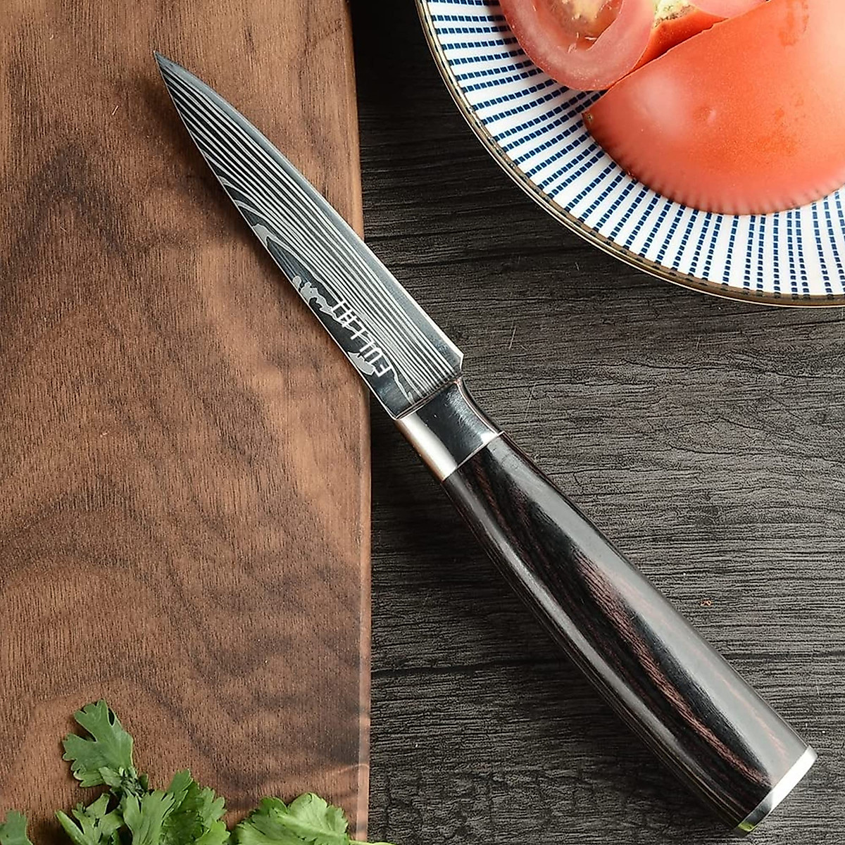 FULLHI Knife Set 3 Pieces Japanese Knife Set, Premium German Stainless Steel Kitchen Knife Set