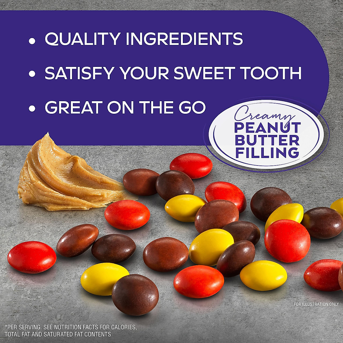 Atkins Endulge Treat, Peanut Butter Candies, 2g Net Carbs, 2g Sugar, Creamy Peanut Butter Filling, Low Carb, Low Sugar, 4 Packs (5 Count Each)