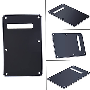 Sasuori Pickguard Tremolo Cavity Cover Backplate Back Plate 3Ply for Modern Style Electric Guitar Black