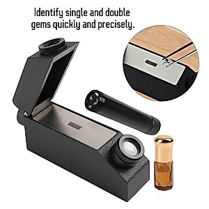 Leftwei Gem Refractometer, Professional Gemstone ldentification Gem Refractometer Refractive Index Meter Jewelry Test Tool with 3 ML Reflective Index Fluid for Gemologists, Jeweler