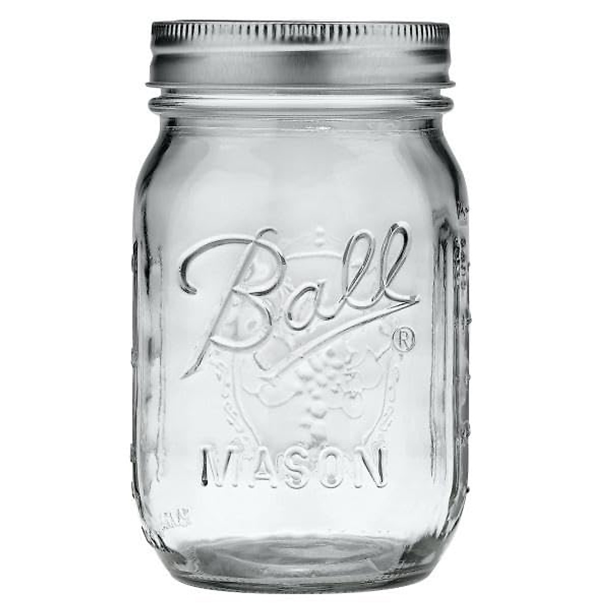 Ball 389579 Pint Regular Mouth Mason, 2 Count (Pack of 1), Clear
