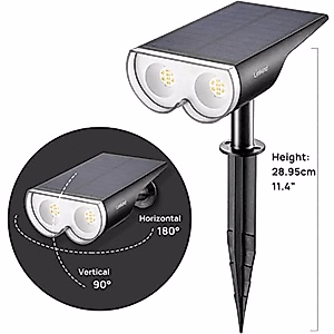 Linkind StarRay Dusk-to-Dawn Solar Spot Lights Outdoor Waterproof, IP67 3000k Warm White Solar Lights, 30% Conversion Rate Solar Landscape Spotlights for Yard Garden Porch, 4 Pack