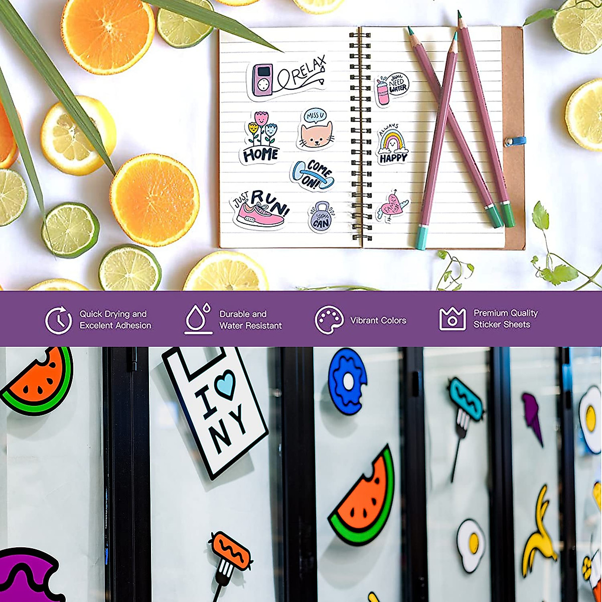 Printable Vinyl Sticker Paper for Inkjet Printer - Glossy White - 21 Waterproof Decal Paper Self-Adhesive Sheets 8.5"x11"- Dries Quickly and Holds Ink Beautifully