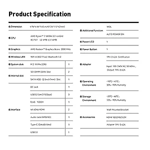 TRIGKEY AMD Ryzen 7 Mini PC, 5800H (Up to 4.4 GHz) 8Core 16Thread S5 Gaming Mini Desktop, Micro Computer, 16GB | 500GB, Small Gaming PC Supports 4K Triple Displays, WiFi 6+BT5.2, USB3.2/3.0