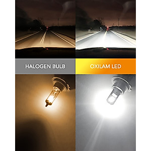 OXILAM H7 LED Bulbs 400% Brighter, 6500K Cool White 8 LED Chips No Dark Spot, 1:1 Size No Adapter Required, All-in-One Forward Light Fog Lights Replacement, Pack of 2