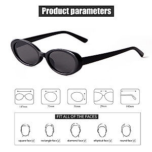 JUDOO Tiny Small 90s Sunglasses for Women Men Retro Oval Tinted Glasses