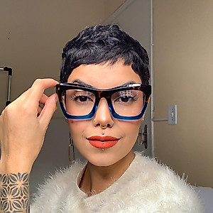 VOOGLAM Rectangle Eyeglasses for Women with Non-prescription Clear Lens Sienna Light Tortoise GWA035804-05