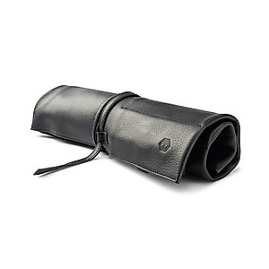 Leather Knife Roll Bag for Chef`s - Premium Knife Roll Case made of Genuine Water-Buffalo Leather – knives storage Bosse (black)