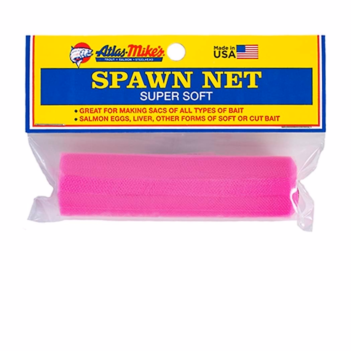 Atlas Mike's Fishing Super Soft Spawn Net (4" X 4" Squares, Pink)