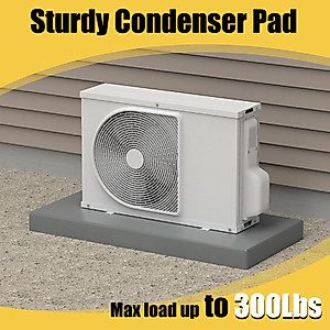 Powrocket Equipment Pad 18" x 38" x 3" for Mini Split Air Conditioner Heat Pump Systems,Outdoor Plastic Mini Split Condenser Pad for HVAC Systems,Air Conditioner Accessories