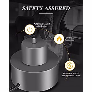 Spardar 12V Car Boiler Electric Travel Portable Kettle Fast Water Boiler Car Coffee Maker& Heater with LED Indicator Light for Water, Tea, Coffee and Milk