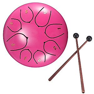 6-10 Inch Steel Tongue Drum Handpan Drum, Moontie Metal Hand Drum Kit Percussion Steel Drum Instrument with Mallets, Mallet Bracket,Tonic Sticker and Music Book