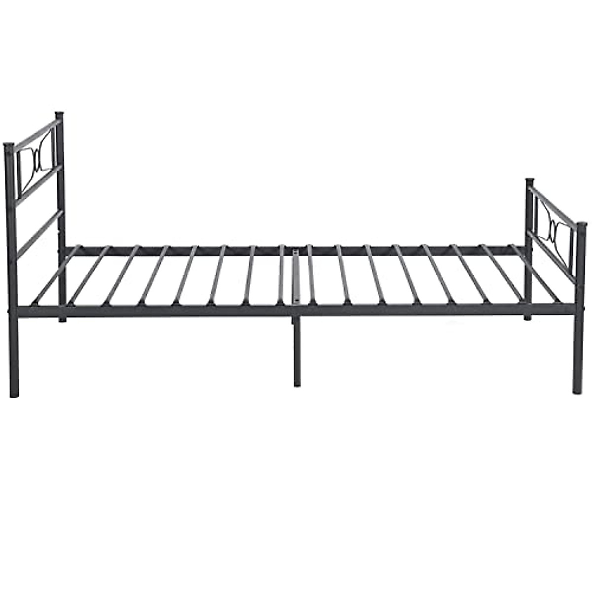 Metal Twin Bed Frames with Headboard for Boys Girls Adults Twin/Single Size Bed Frame No Box Spring Needed - Platform Beds Mattress Foundation with Storage for Student Teenager-Black