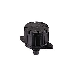 Raindrip R157CT Adjustable Flow Bubbler, Non-Pressure Compensating Emitter, Full-Circle Pattern, 8-Stream Spray, with 1/4-Inch Barbed Inlet, 5-Pack, Black