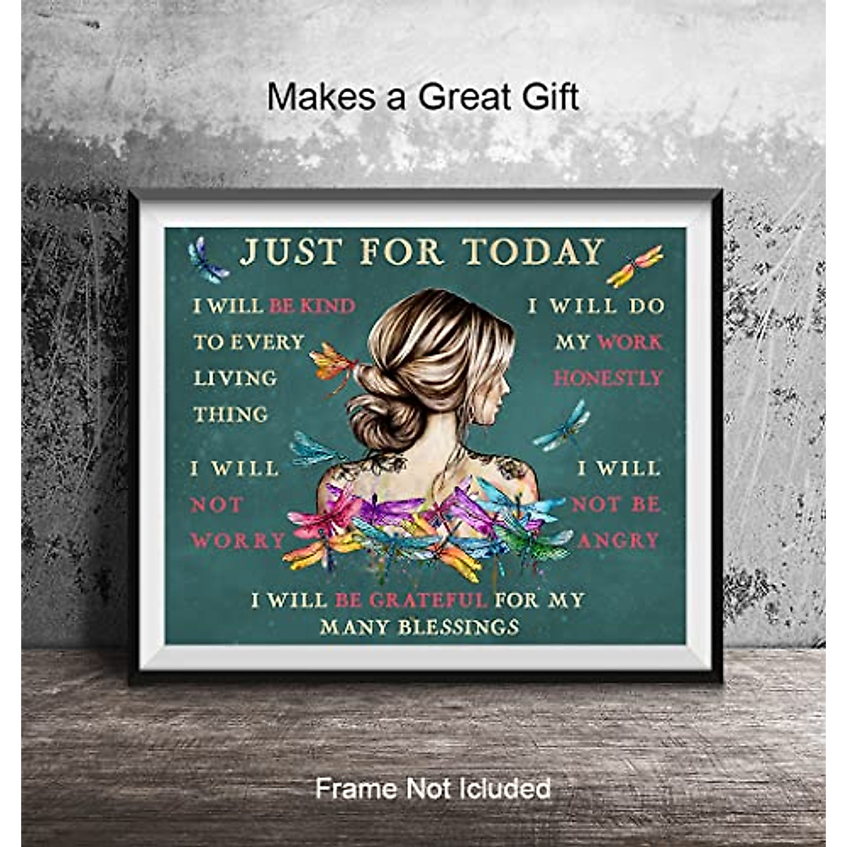 Inspiration Positive Affirmations Boho-chic Wall Art - New Age spiritual Hippie Motivational Wall Decor - Inspirational Quotes Saying - Encouragement Gifts for Women - Encouraging Wall Decor UNFRAMED