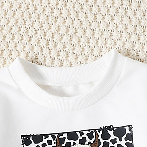 Pack Baby Swaddles Children's Clothing Autumn Western Girls Cartoon Bull Head Sweater Tassel Flared Pants Crop