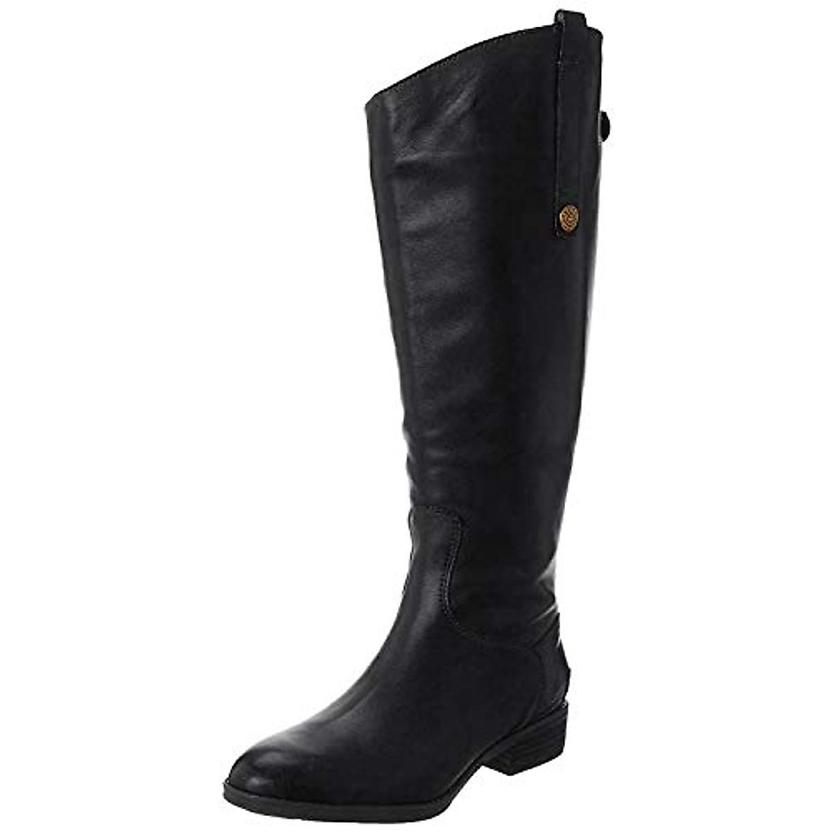 Sam Edelman Women's Penny Classic Equestrian Boot, Black Leather, 9 Medium US